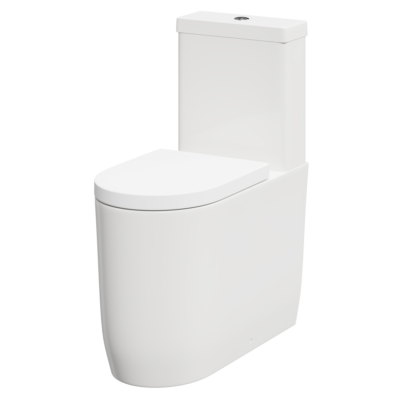 Colore Matt Black Closed Coupled Toilet with Soft Close Toilet Seat ...