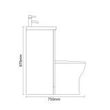 Avant Satin Grey 1100mm 2 Door Vanity Unit Toilet Suite with Left Hand ...