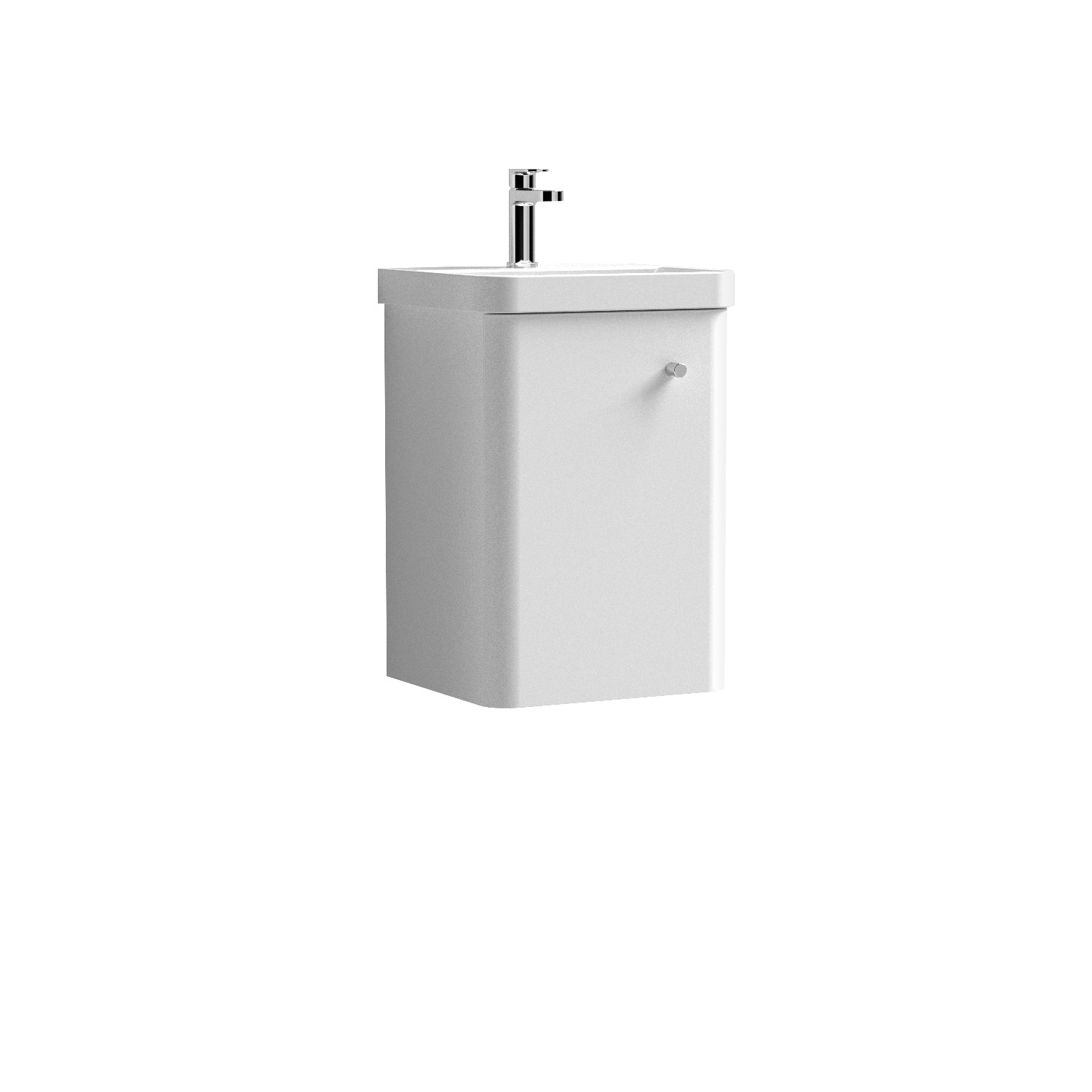 Nuie Core Gloss White 400mm Single Door Vanity Unit and Basin with 1 ...