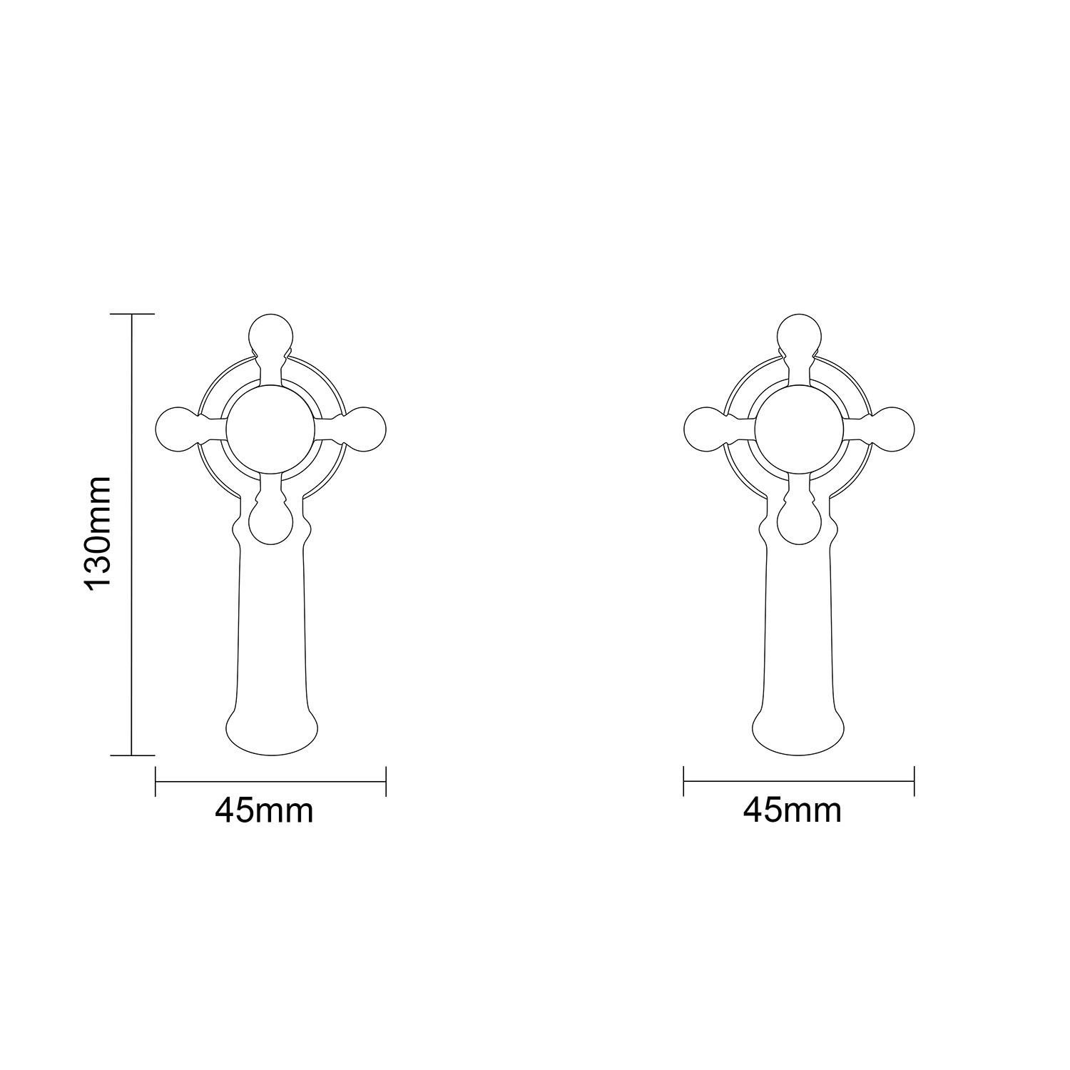 Balmoral Traditional Matt Black Basin Taps Pair - Wholesale Domestic