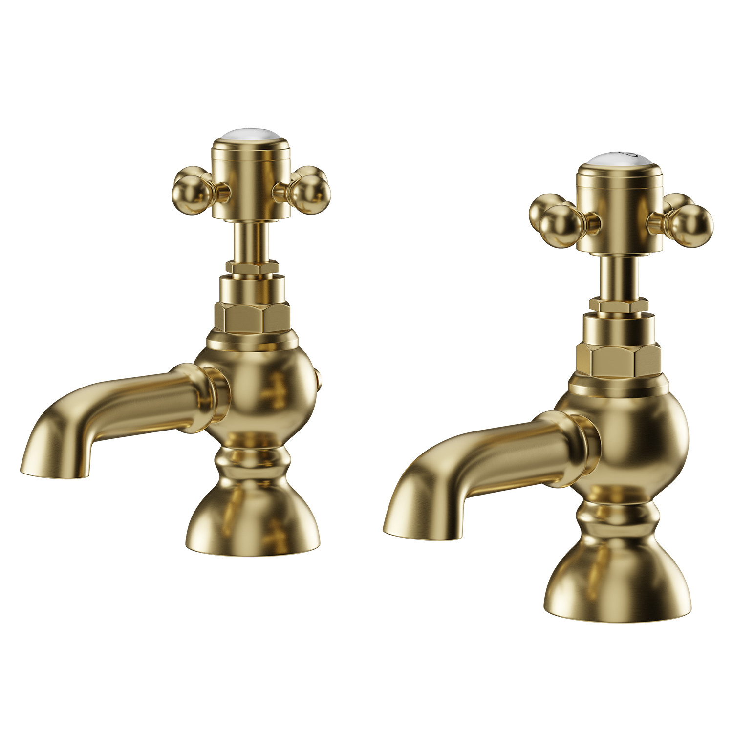 Balmoral Traditional Matt Black Basin Taps Pair - Wholesale Domestic
