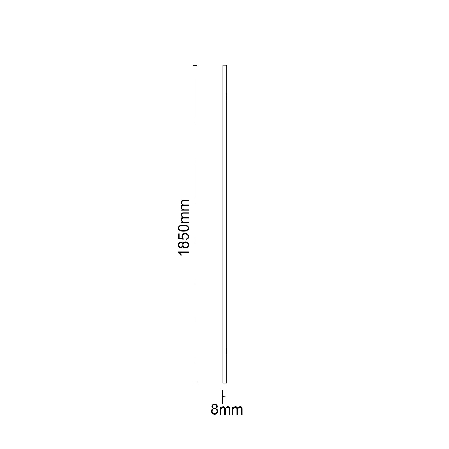 Pacco 8mm Clear Glass Polished Chrome 1850mm x 300mm Walk In Hinged ...