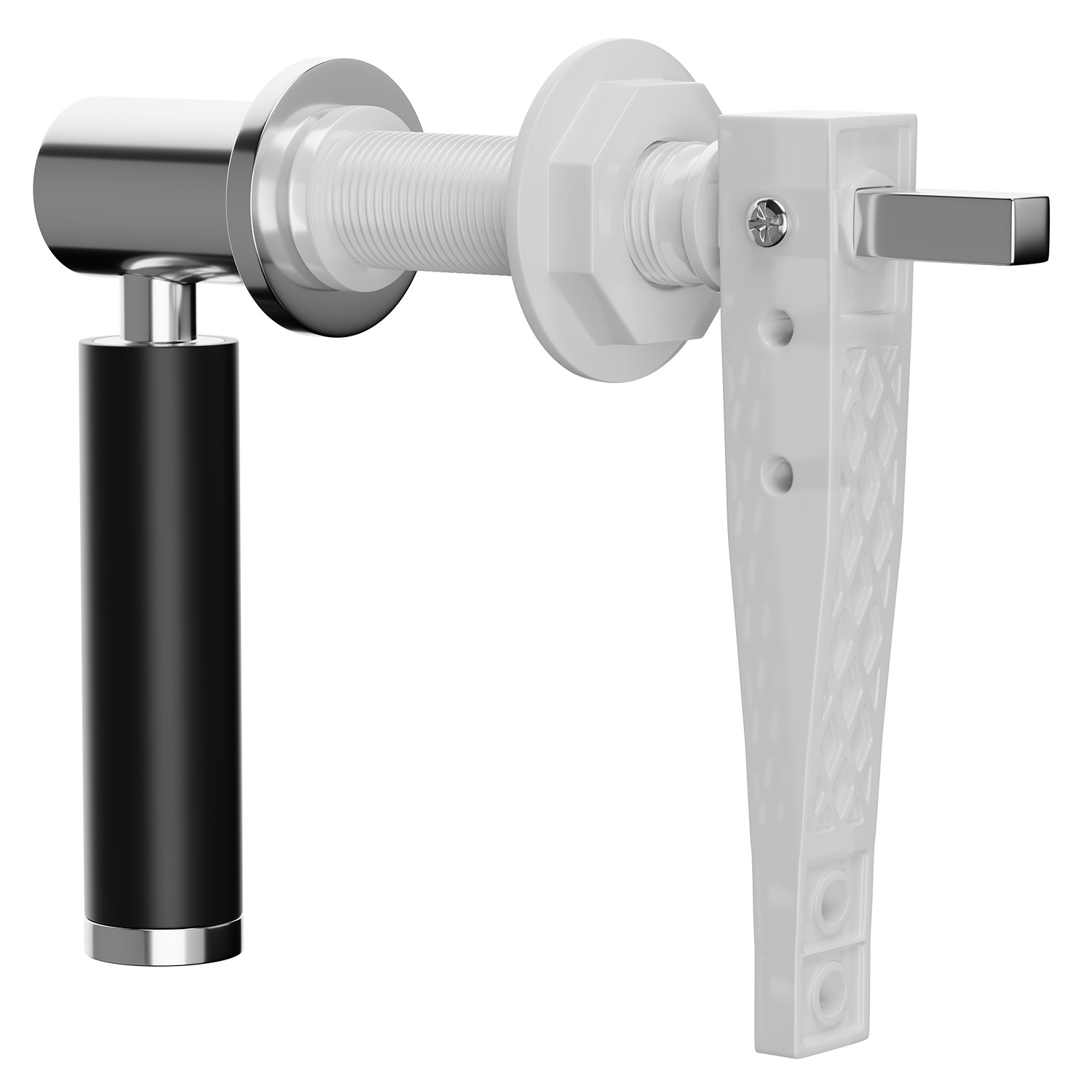 White Ceramic and Brushed Brass Traditional Cistern Flush Lever ...