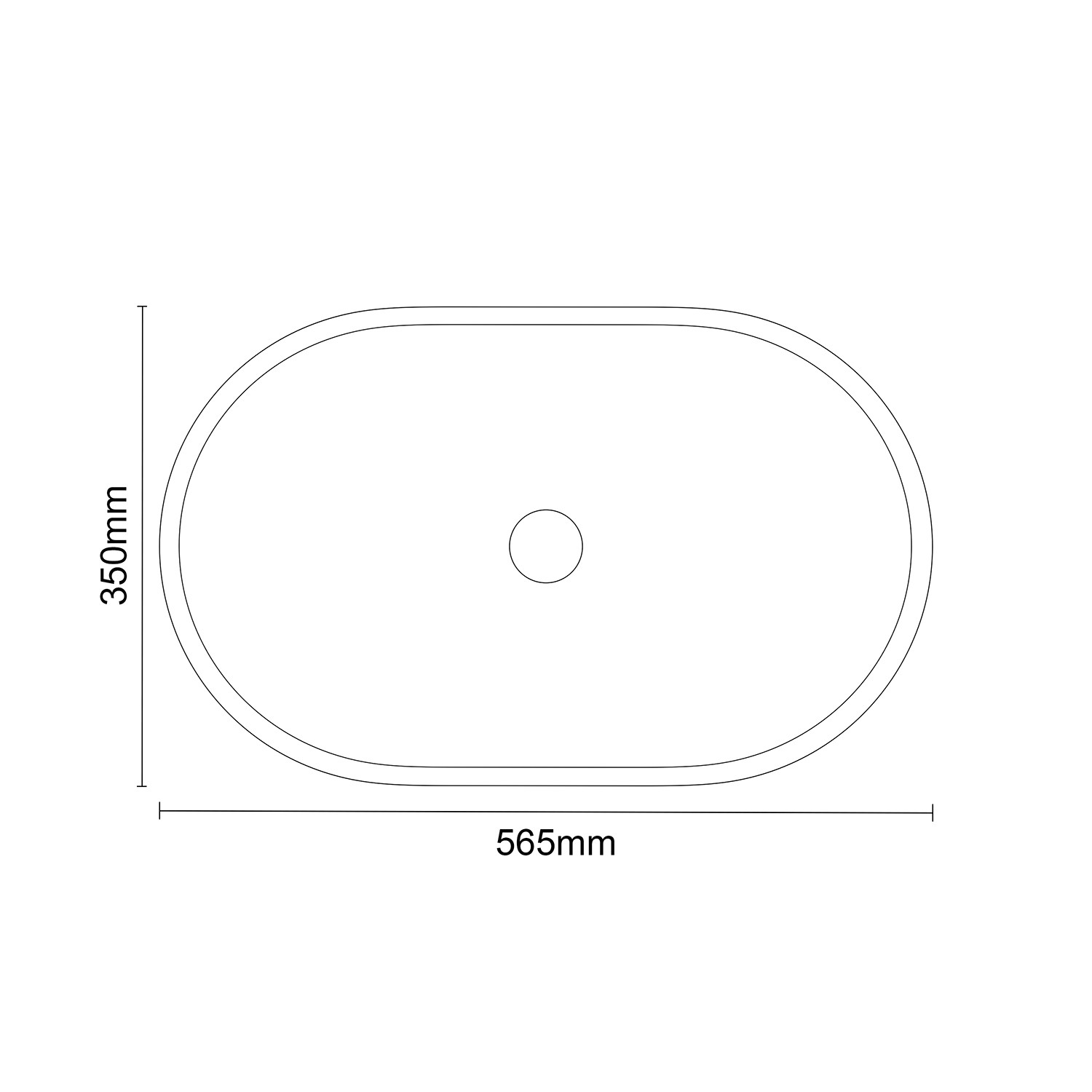 Pinal 565mm x 350mm Oval Countertop Basin - Wholesale Domestic