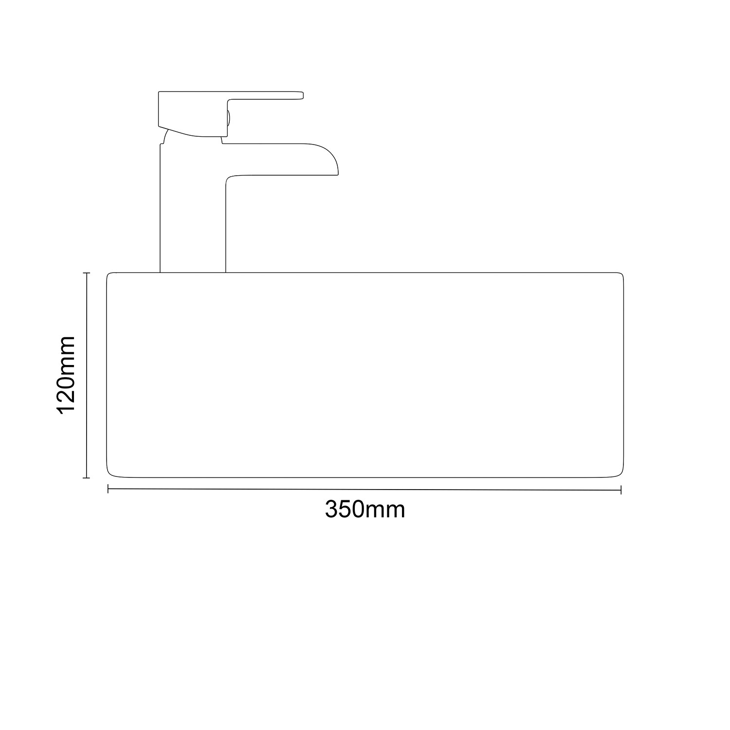 Tomar 505mm x 355mm Rectangular Countertop Basin with 1 Tap Hole ...