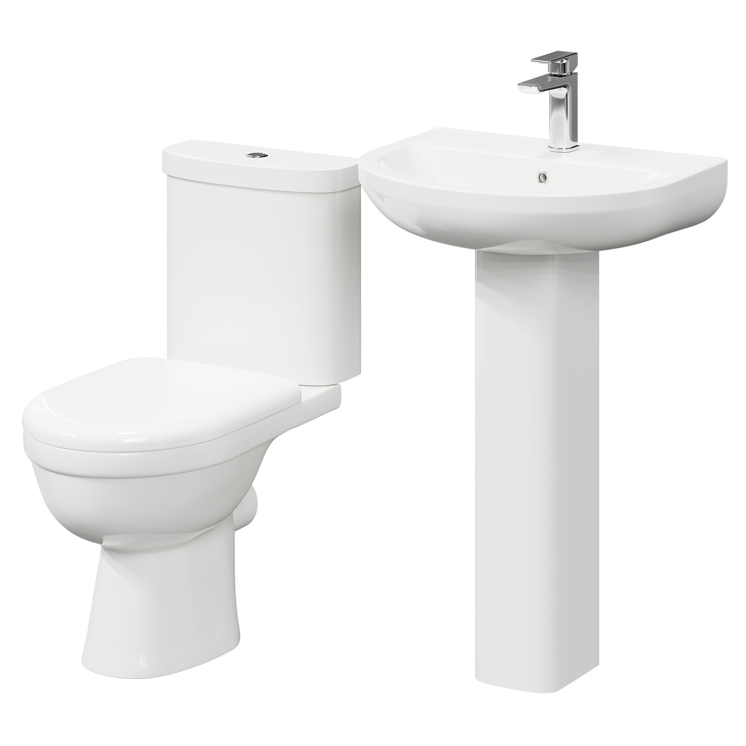 Jubilee 550mm Full Pedestal Basin and Open Back Toilet Suite ...