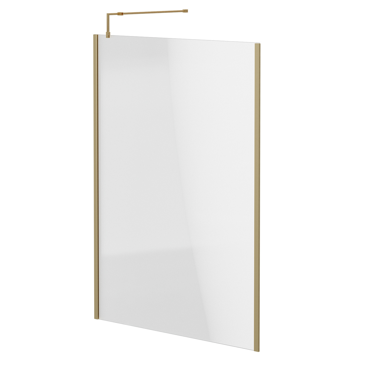 Colore Brushed Brass 1850mm x 900mm 8mm Walk In Clear Glass Shower ...