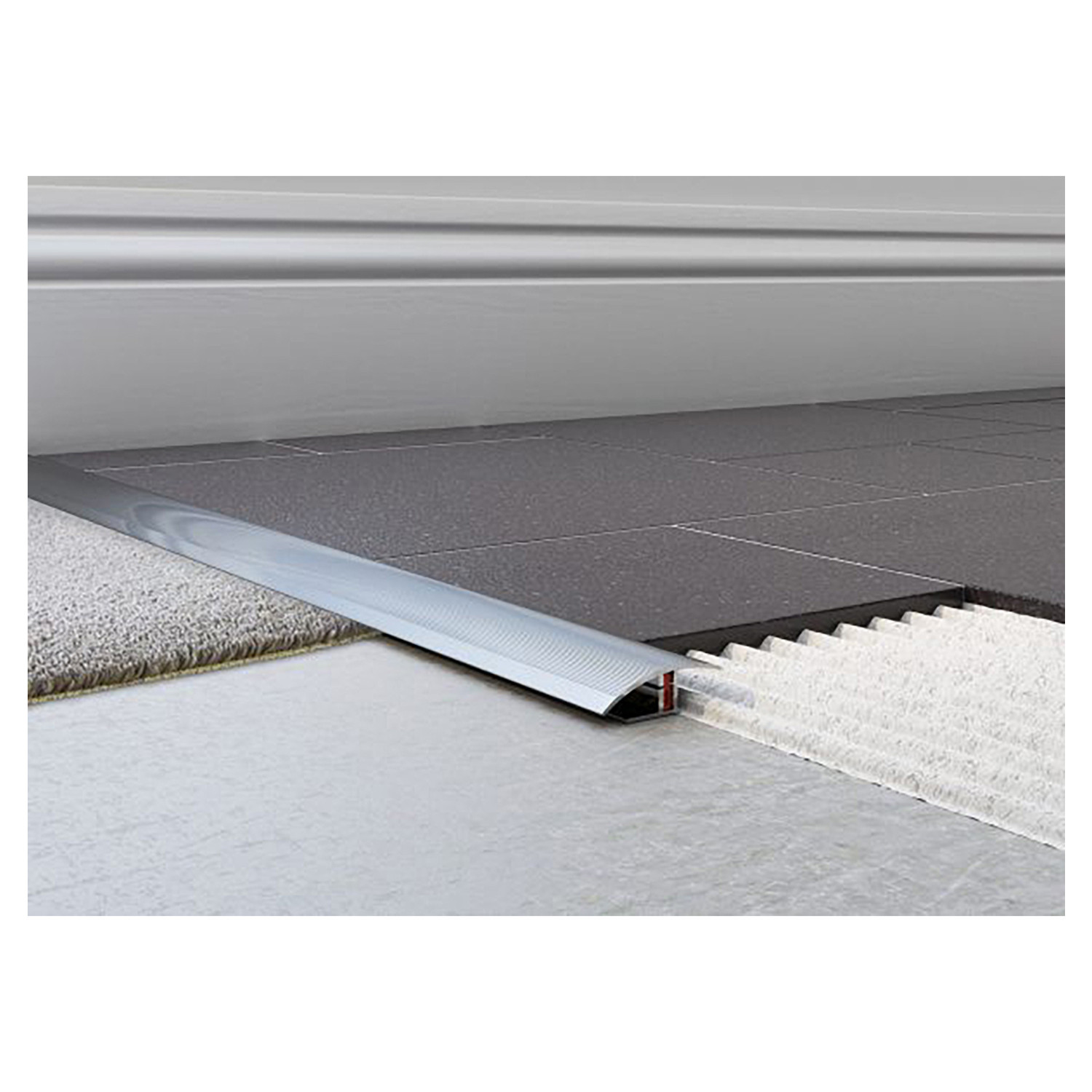 Tileasy Chrome 31mm x 1000mm Aluminium 1 Piece Knock-Down Carpet to ...