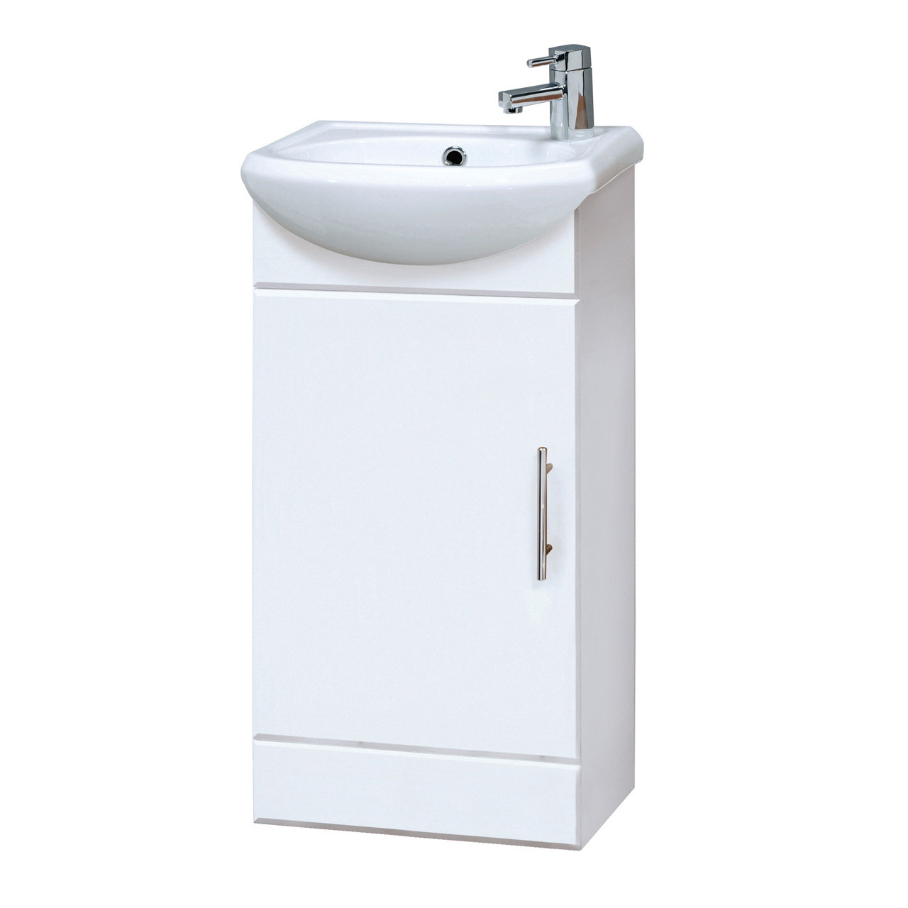 Nuie Vault Gloss White 400mm Wall Hung Slimline Vanity Unit and Basin ...