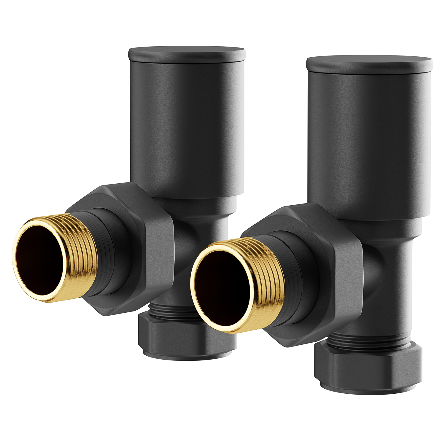 Colore Round Gunmetal Grey Angled Radiator Valves - Wholesale Domestic