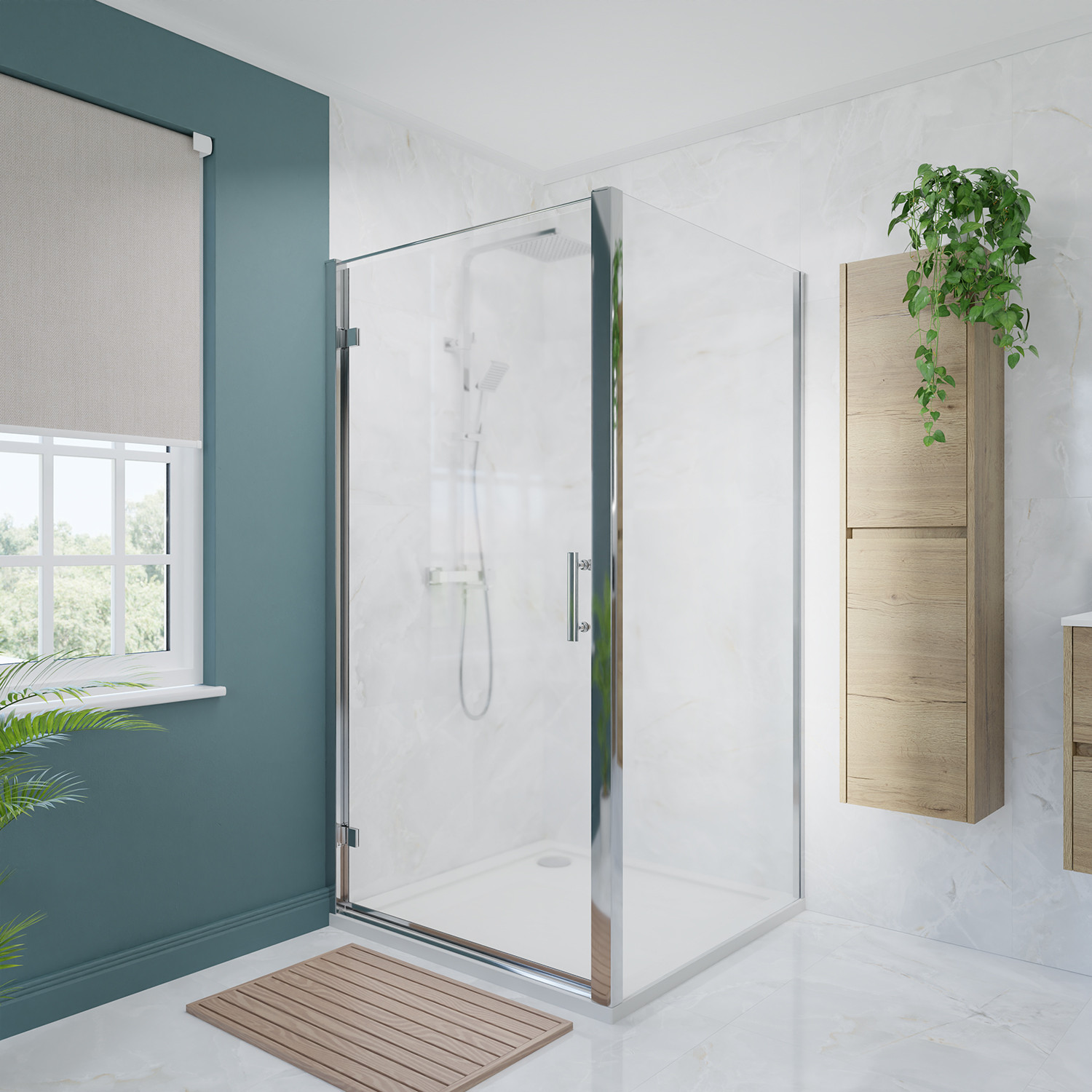 Series 6 Chrome 1050mm x 925mm 2 Door D Shaped Shower Enclosure ...