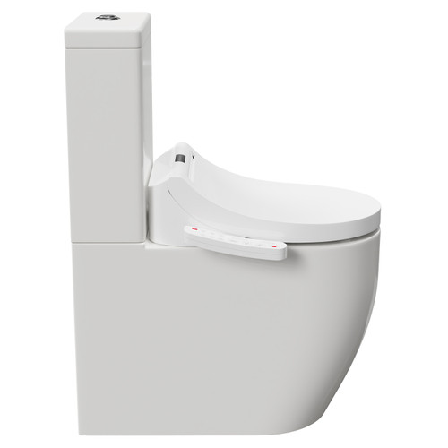 Darnley Round Close Coupled Toilet and Smart Bidet Multi Function Heated Soft Close Toilet Seat with Dryer