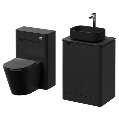 Black toilet and sink vanity unit store