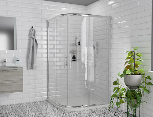 Series 8 Chrome 900mm 2 Door Quadrant Shower Enclosure Wholesale Domestic