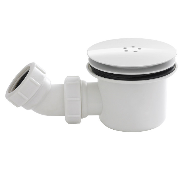Nuie Matt Black 90mm Fast Flow Shower Waste - STW002 - Wholesale Domestic