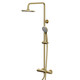 Colore Round Brushed Brass Thermostatic Rigid Riser Kit and Handset ...