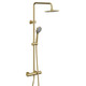 Colore Round Brushed Brass Thermostatic Rigid Riser Kit and Handset ...