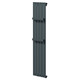 Dalton Anthracite 1600mm x 376mm Single Panel towel rail with Twin ...
