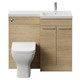 Napoli 390 Light Oak 1000mm 2 Door Vanity Unit Toilet Suite with Right ...