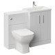 Avant Satin White 1100mm 2 Door Vanity Unit and Toilet Suite with Glide ...