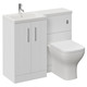 Avant Satin White 1000mm 2 Door Vanity Unit Toilet Suite with Left Hand ...