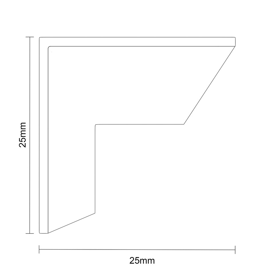 WholePanel Grey 25mm Rigid PVC Angle Profile Corner Trim - Wholesale Domestic