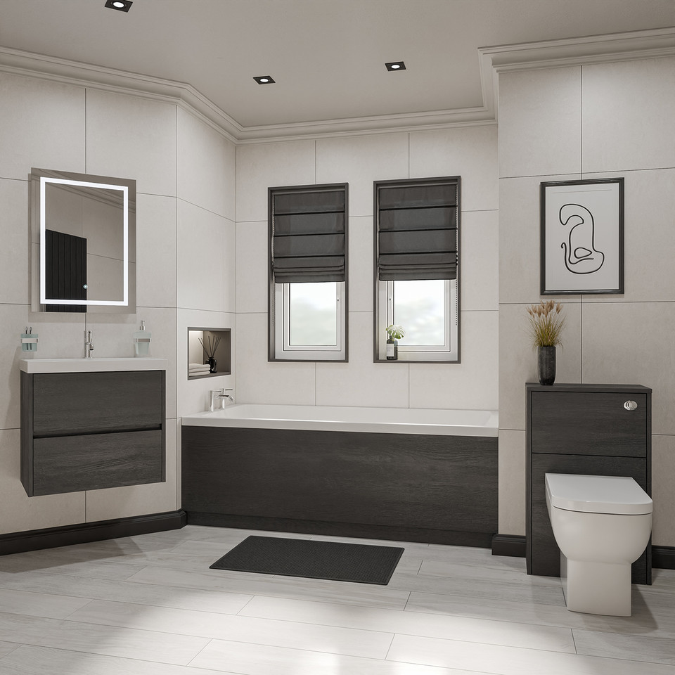 Barton 1700mm x 700mm Slim Edge Straight Double Ended Bathroom Suite ...