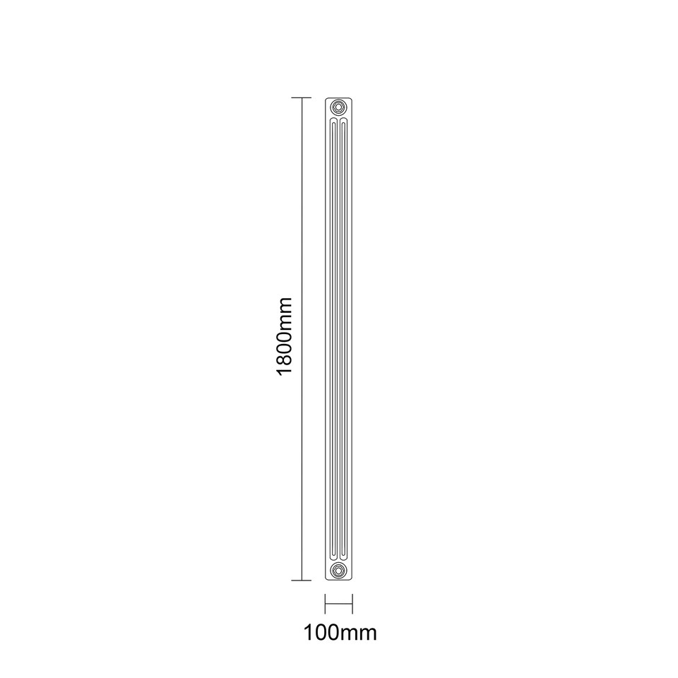 Colore Colosseum Matt Black 1800mm x 274mm Triple Panel Radiator ...