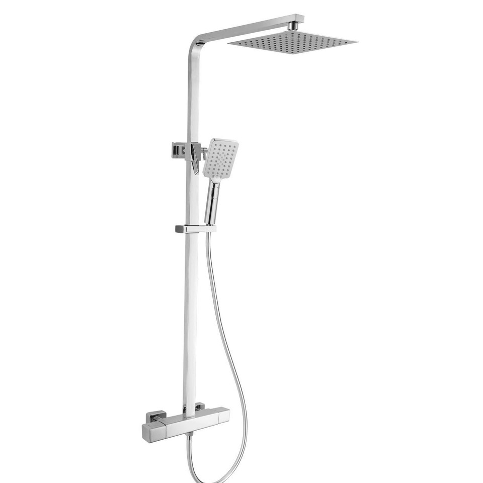RAK Compact Round Exposed Thermostatic Shower Column with Fixed Head ...