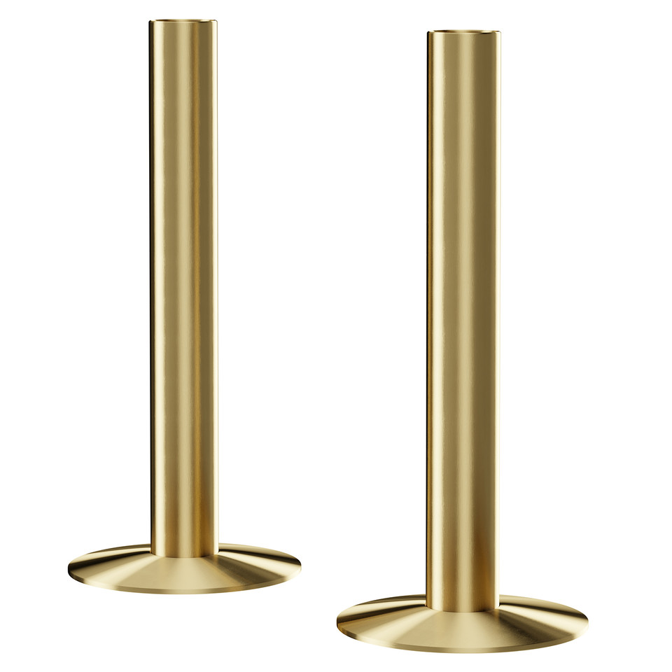 Colore Brushed Brass Round Angled Radiator Valves - Wholesale Domestic