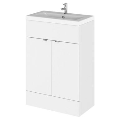 Hudson Reed Fusion Gloss White 600mm 2 Door Combination Vanity Unit ...