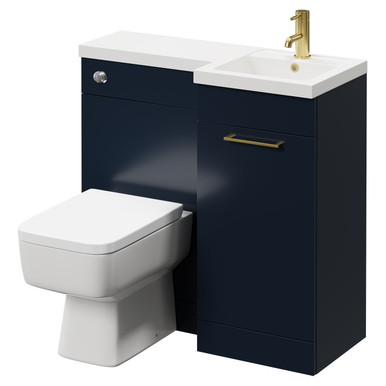 Napoli Combination Deep Blue 900mm Vanity & Toilet Suite with RH L ...