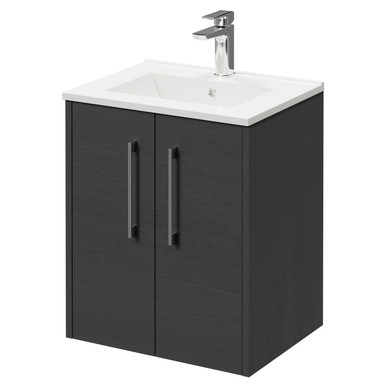 Horizon Graphite Grey 500mm Wall Mounted Vanity Unit with 1 Tap Hole ...