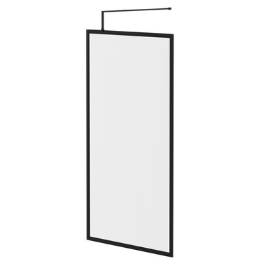 Colore 8mm Clear Glass Matt Black 1850mm x 1000mm Fully Framed Walk In ...