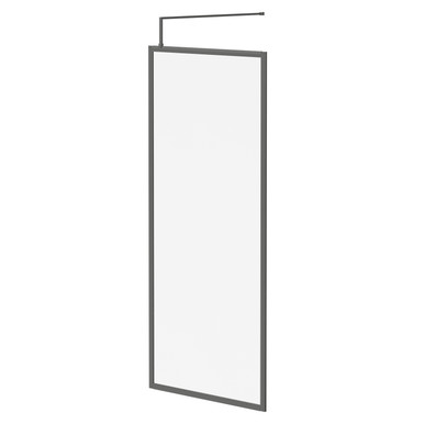 Colore 10mm Clear Glass Gunmetal Grey 2000mm x 900mm Fully Framed Walk ...