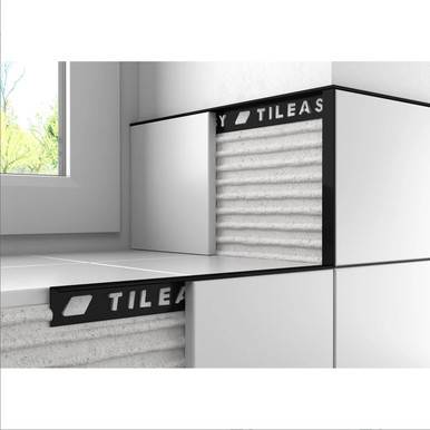 Tileasy Matt Black 10mm Square Edge Metal Tile Trim - MBAT10 ...