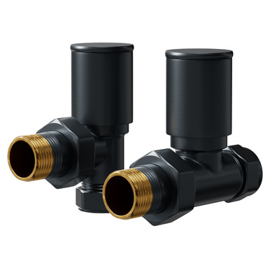 Dias Anthracite Round Dual Fuel Radiator Valves - Wholesale Domestic