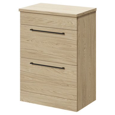 Napoli 390 Light Oak 600mm Floor Standing Vanity Unit for Countertop ...
