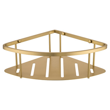 Delos Colore Brushed Brass Wall Mounted Large Corner Basket - Wholesale ...
