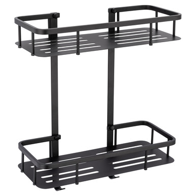 Delos Colore Matt Black 2 Tier Wall Mounted Rectangular Basket ...