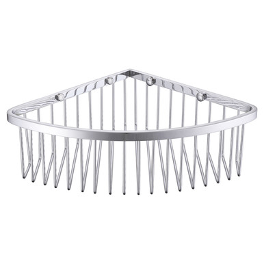 Kea Chrome Wall Mounted Large Corner Basket - Wholesale Domestic