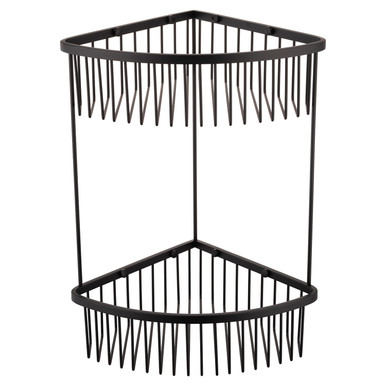 Kea Colore Matt Black 2 Tier Wall Mounted Large Corner Basket ...