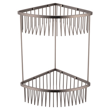 Kea Colore Gunmetal Grey 2 Tier Wall Mounted Large Corner Basket ...