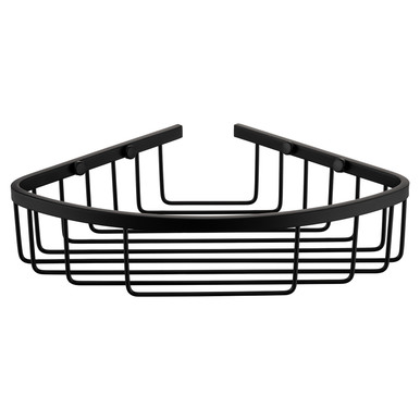 Leros Colore Matt Black Wall Mounted Corner Basket - Wholesale Domestic