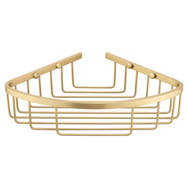 Leros Colore Brushed Brass Wall Mounted Corner Basket
