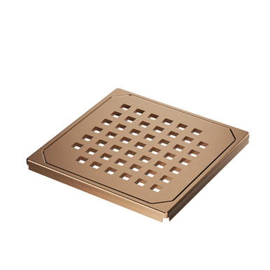 WholeSeal Wetroom 120mm Brushed Bronze Square Waste Designer Grid Cover ...
