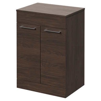 Napoli 460 Brown Oak 600mm 2 Door Vanity Unit for Countertop Basins ...