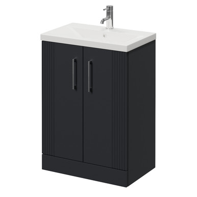 Avant Satin Anthracite 600mm 2 Door Vanity Unit with Glide Basin