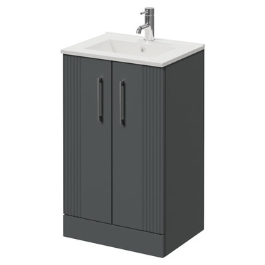 Avant Satin Grey 500mm 2 Door Vanity Unit with Angel Basin