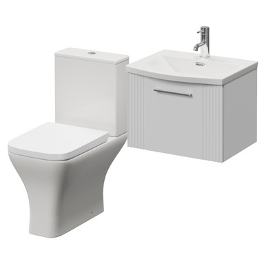 Avant Satin White 500mm Wall Mounted Single Drawer Vanity Unit and ...